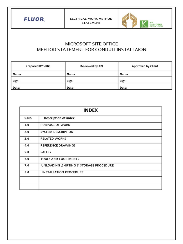 Conduit Installation WMS | PDF | Personal Protective Equipment | Electrical Engineering