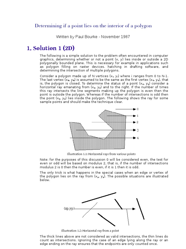 Determining If A Point Lies On The Interior Of A Polygon Pdf Vertex