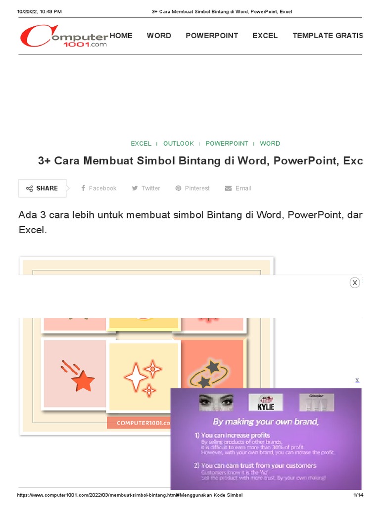 3+ Cara Membuat Simbol Bintang Di Word, PowerPoint, Excel | PDF