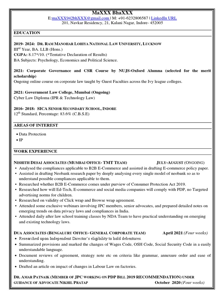 IPC Sample CV | PDF | E Commerce | Justice