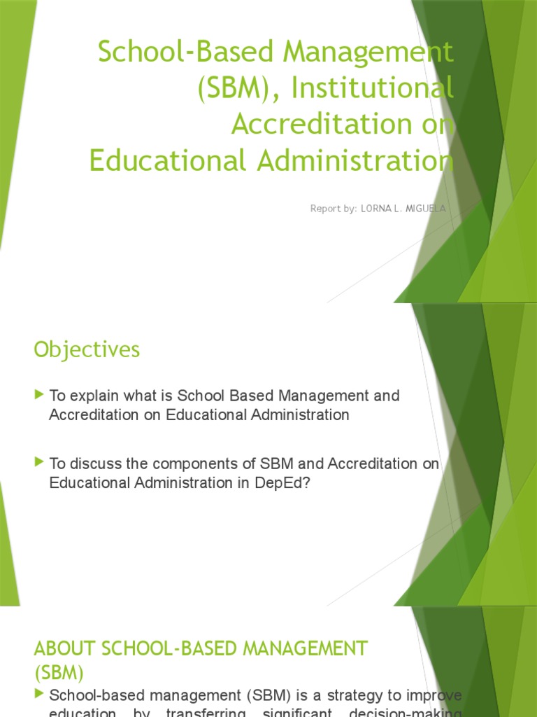 School-Based Management (SBM), Institutional Accreditation On | PDF ...