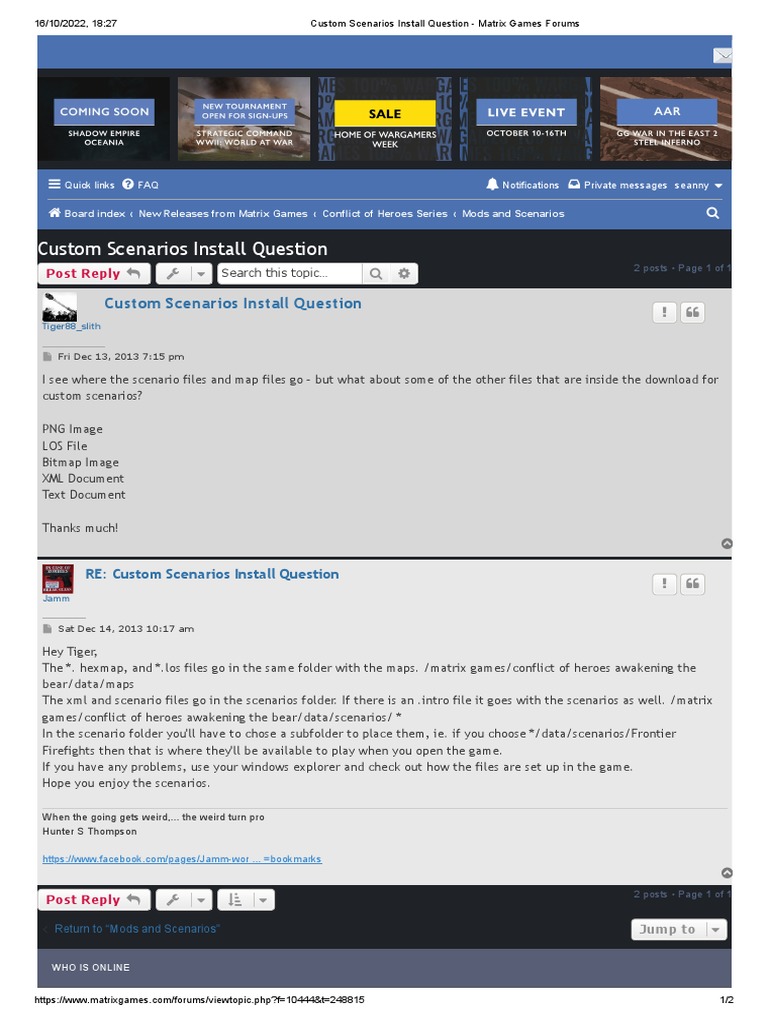 Custom Scenarios Install Question - Matrix Games Forums | PDF ...