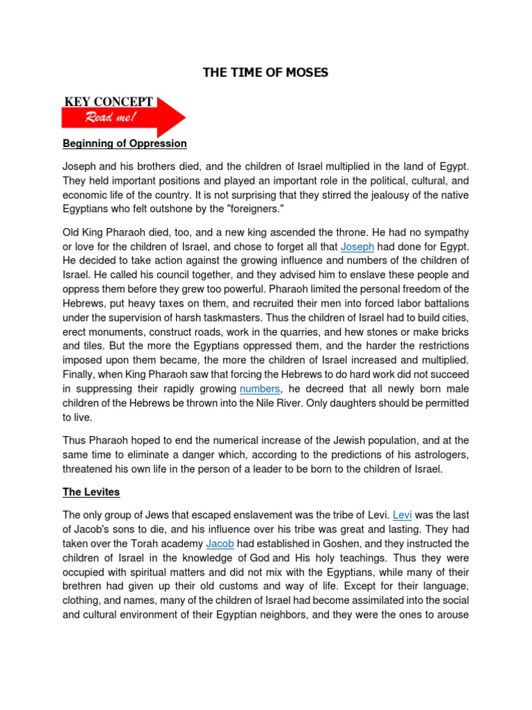 The Time of Moses | PDF | Israelites | Moses