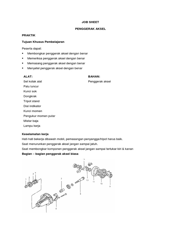 Jobsheet Differential | PDF | Teknologi & Rekayasa