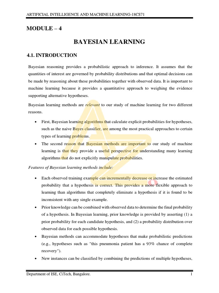 AI Mod4@AzDOCUMENTS - in | PDF | Normal Distribution | Bayesian Inference