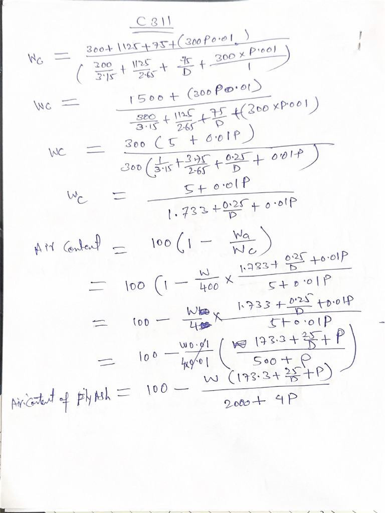 Calculating Air Content of Flyash Astm C 311 | PDF