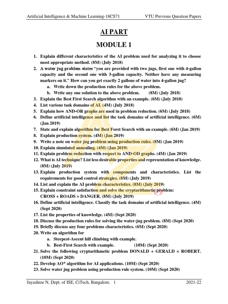 VTU OLD QP@AzDOCUMENTS - in | PDF | Artificial Neural Network | Artificial Intelligence