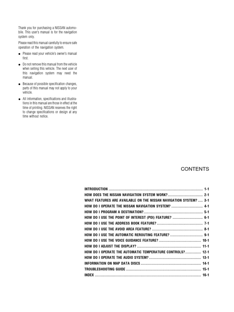 2003 Nissan Maxima Navi | PDF | Global Positioning System | Navigation
