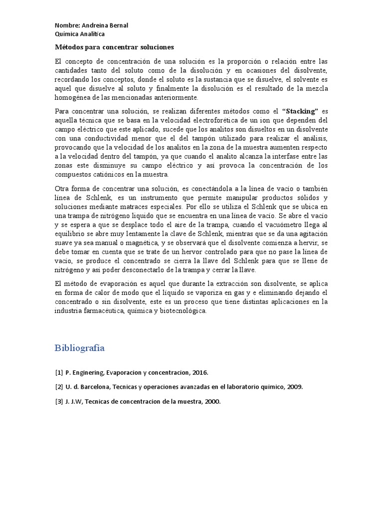 Métodos para Concentrar Soluciones | PDF