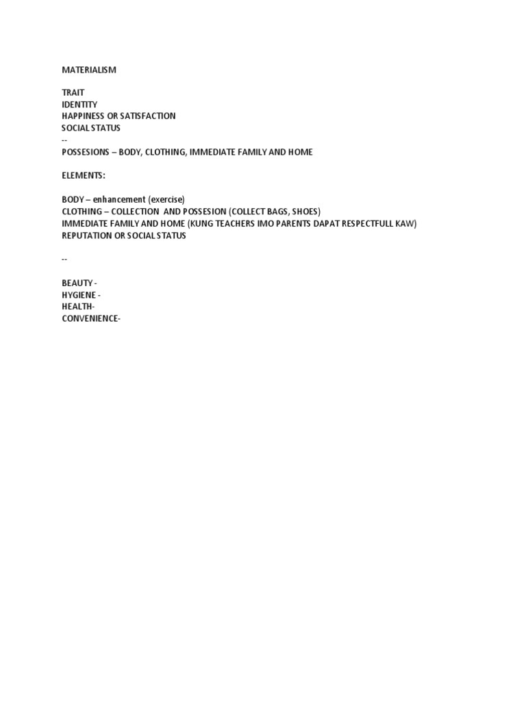 Materialism Gec 101 | PDF