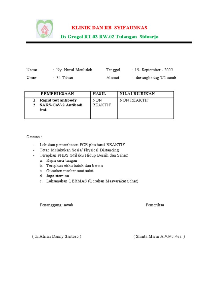 Hasil Laborat 1 | PDF