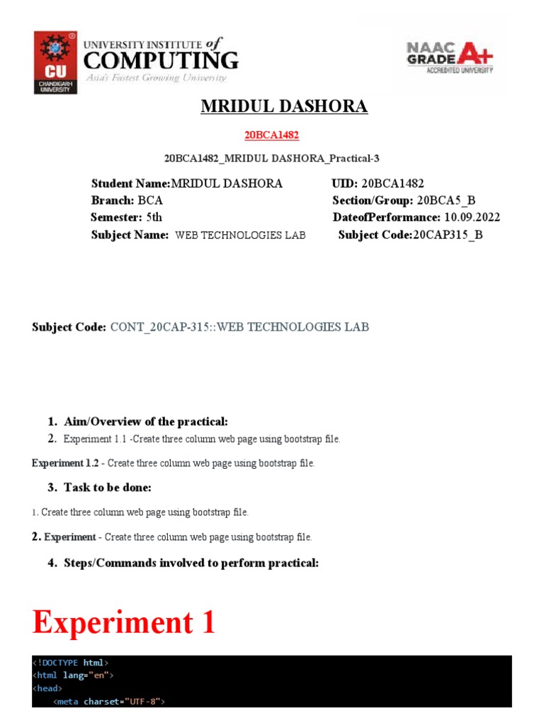 Web Technologies Lab Worksheet 3 | PDF | World Wide Web | Internet & Web