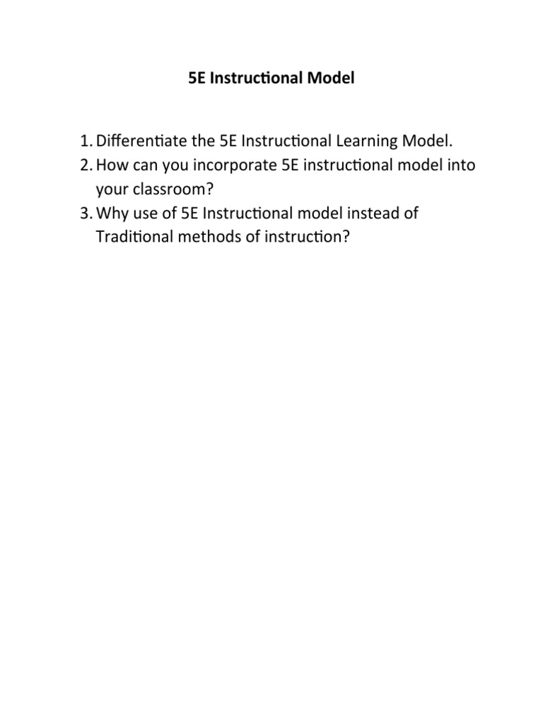 5E Instructional Model Explained | PDF | Computers