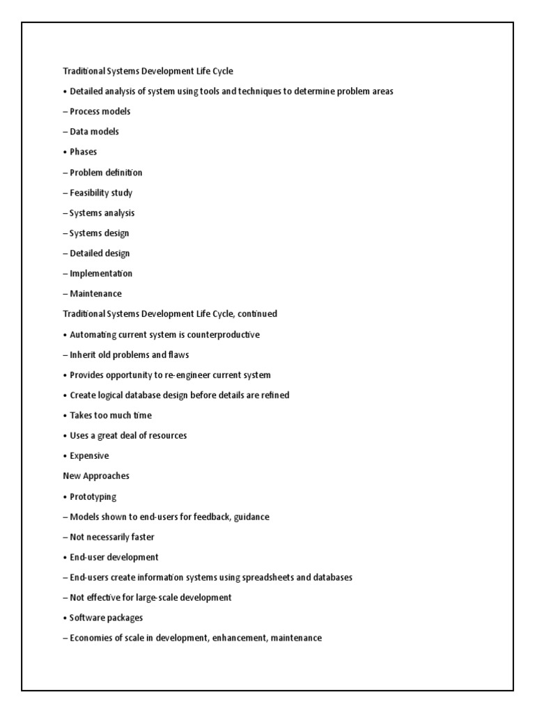 Traditional Systems Development Life Cycle | PDF | Enterprise Resource ...