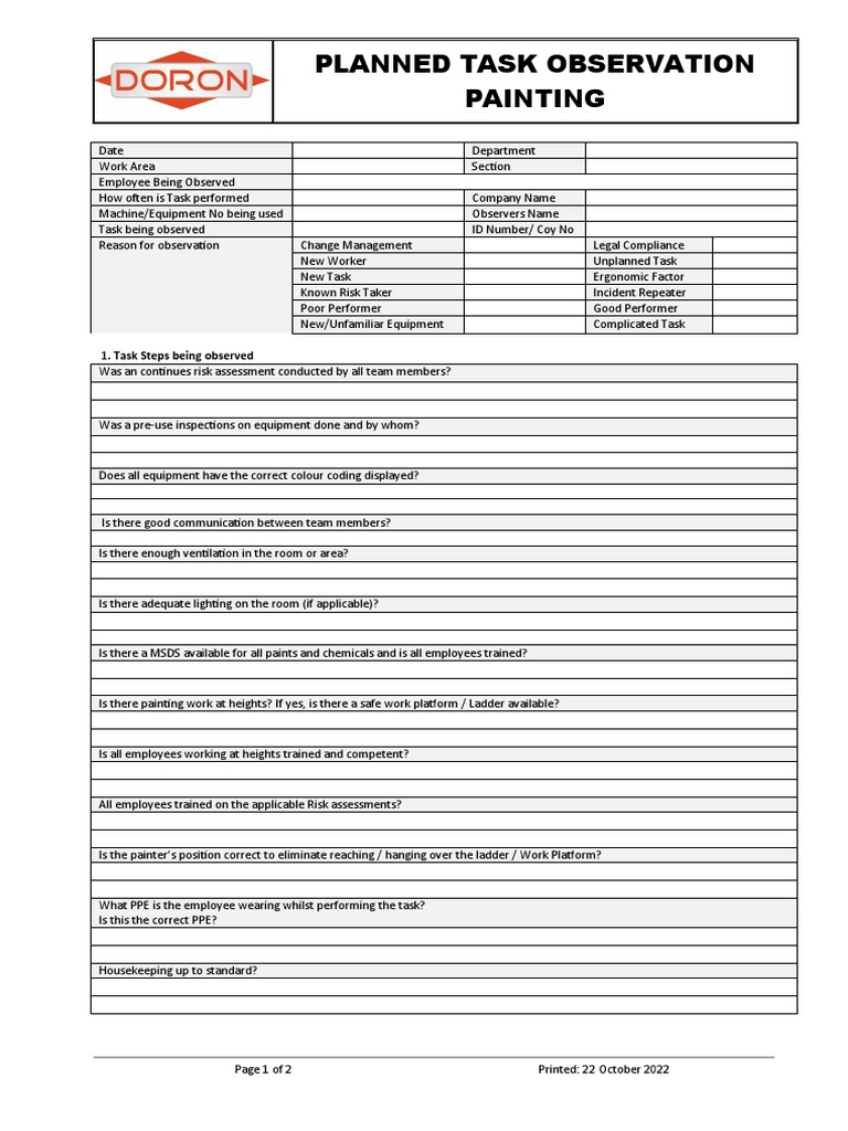 PTO Painting | PDF | Personal Protective Equipment | Employment