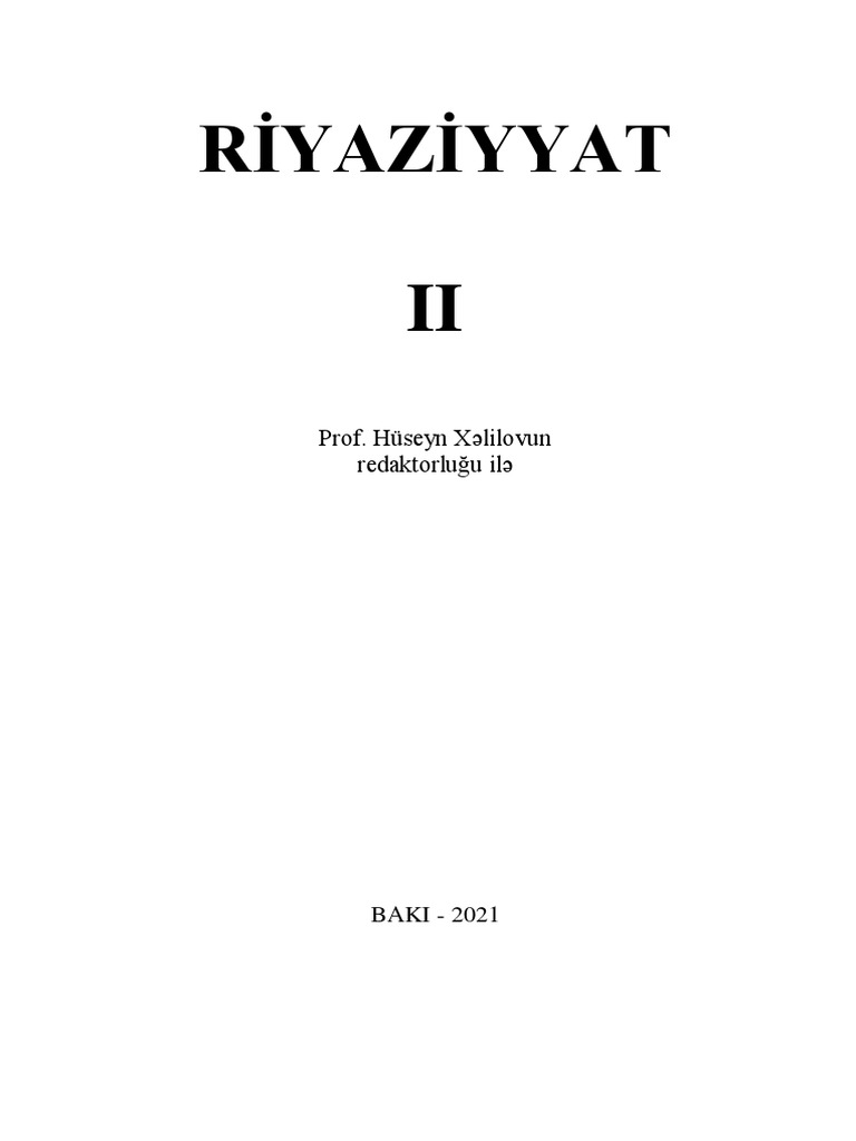 Riyaziyyat Hisse2 | PDF