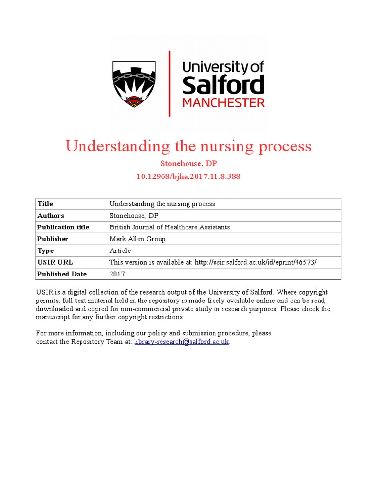 Understanding The Nursing Process | PDF | Nursing | Health Care