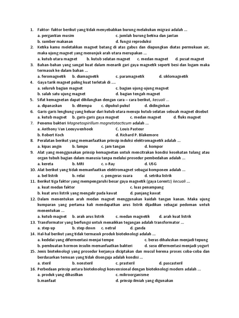 Uts Ipa Kelas 9 | PDF