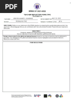 Rpms Sy 2021 - 2022 - Teacher Reflection Form - TRF | PDF ...