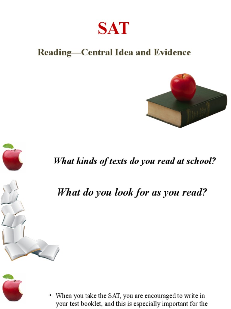 SAT Reading: Central Ideas & Evidence | PDF | Sat | Learning