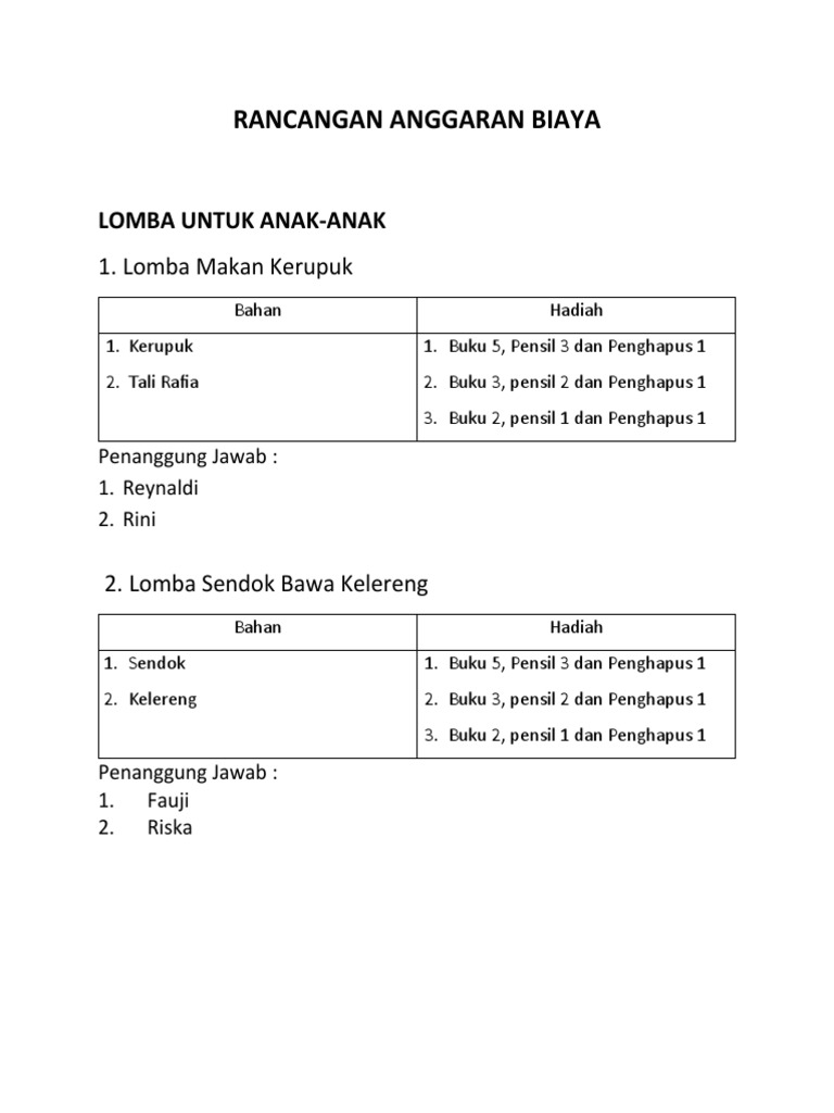 Rab Lomba Desa Ujung Pandaran | PDF