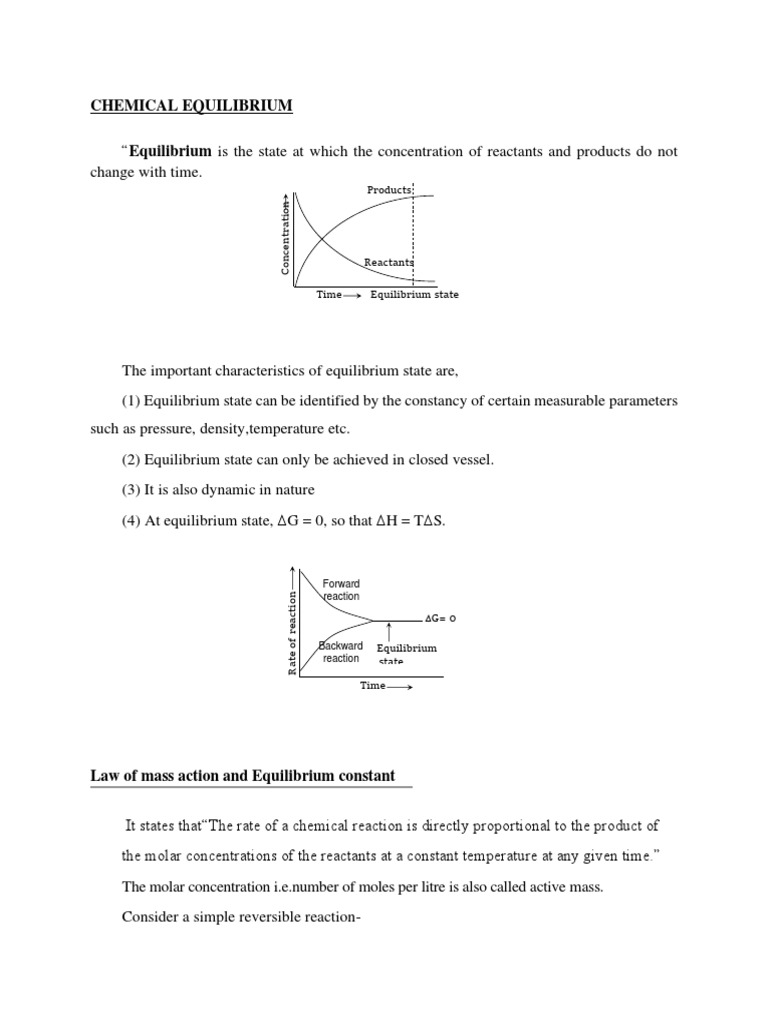 Chemical Equilibrium | PDF | Chemical Equilibrium | Chemical Reactions
