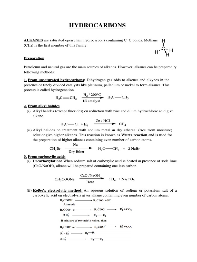 Alkanes and Alkenes: Preparation and Properties | PDF | Alkane | Alkene