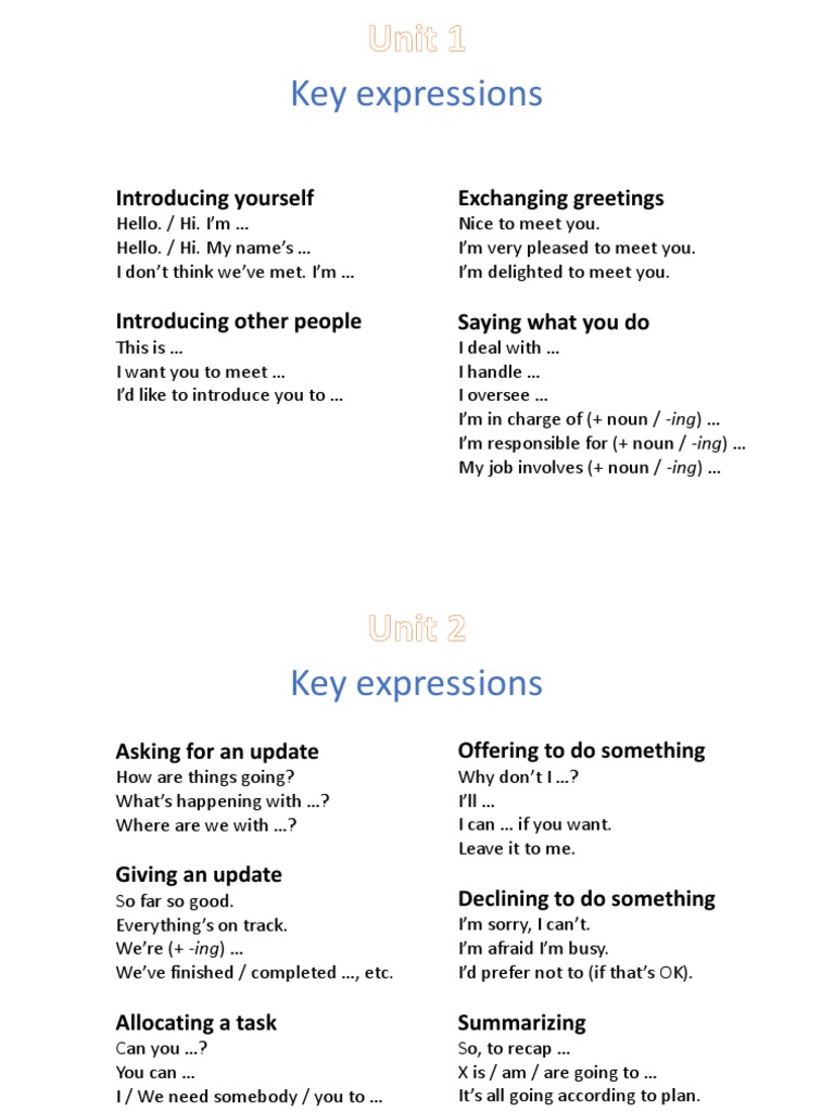 Key Expressions | PDF | Letter Case