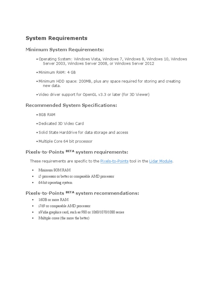 Global Mapper System Requirement | PDF