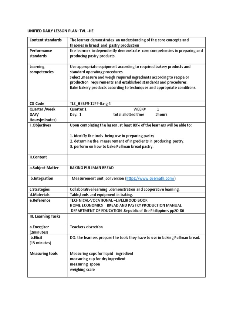 Unified Daily Lesson Plan | PDF