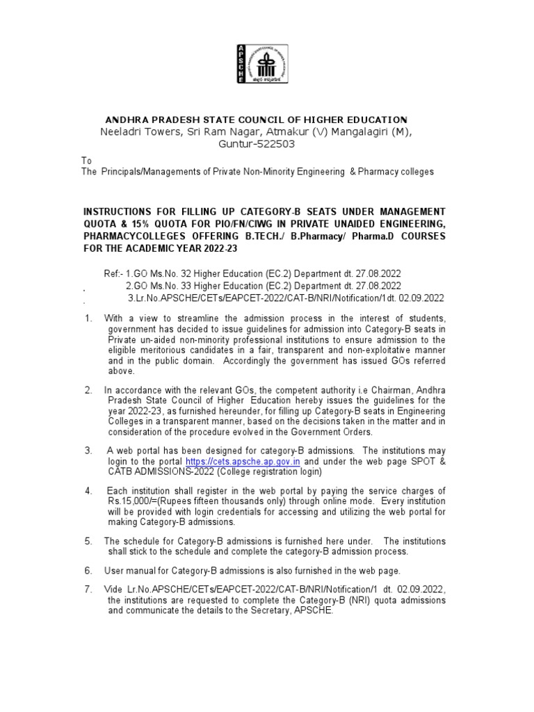 Microsoft Word - Eamcet 2022 - Catb Guidelines-Final | PDF | World Wide ...