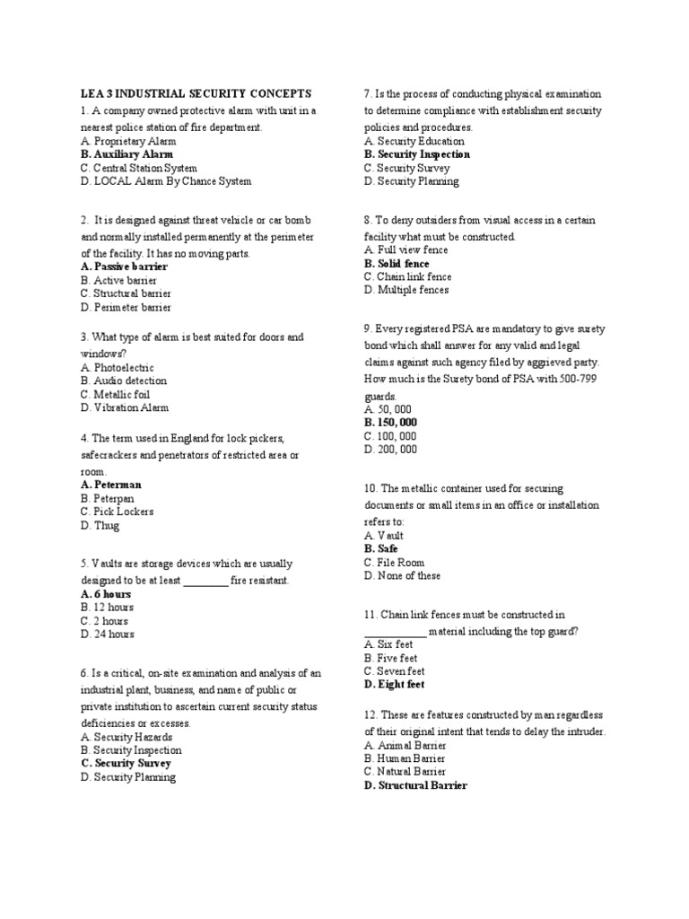 Lea3 Industrial Security Concepts | PDF | Securities | Security Guard