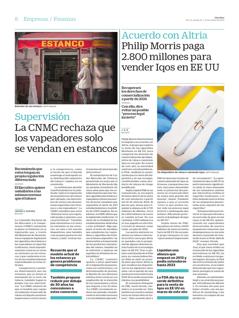 Philip Morris Paga 2.800 Millones para Vender Iqos en EE UU: Acuerdo ...