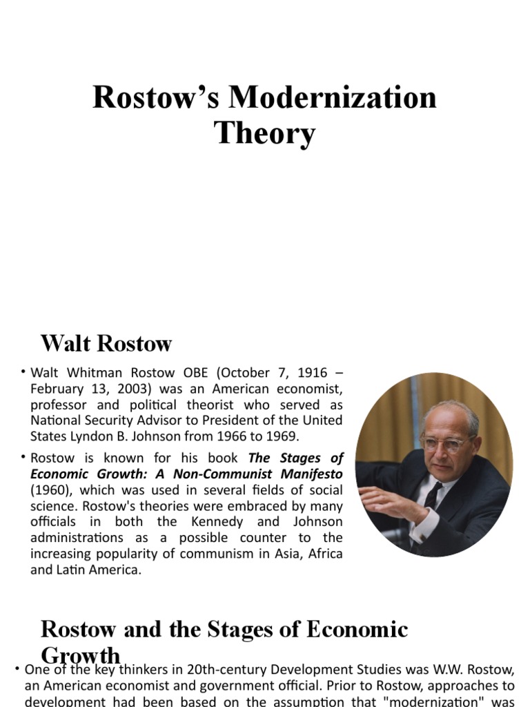 Rostow's Modernization Theory | PDF | Modernization Theory | Political ...