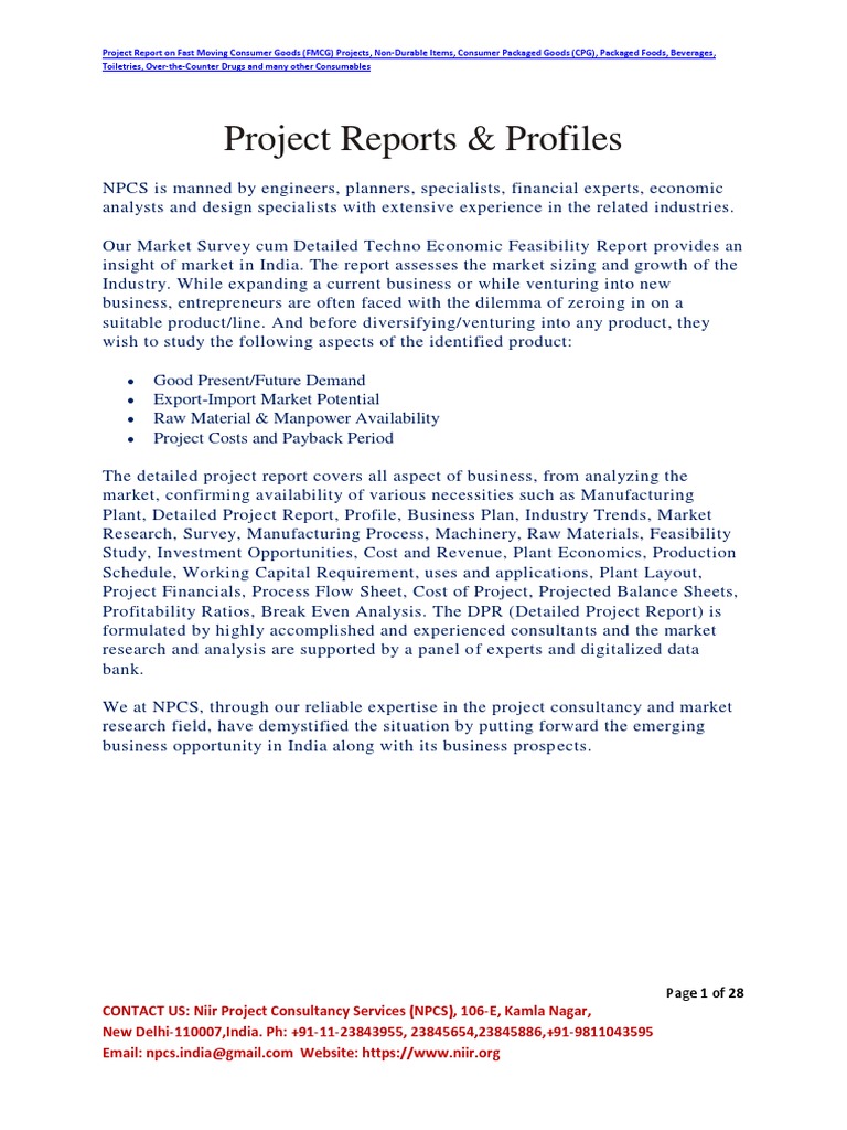 FMCG Project Report Overview | PDF | Dairy | Milk