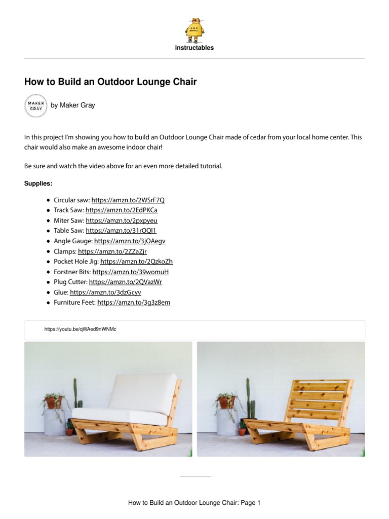 How-to-Build-an-Outdoor-Lounge-Chair | PDF | Chair | Industrial Processes