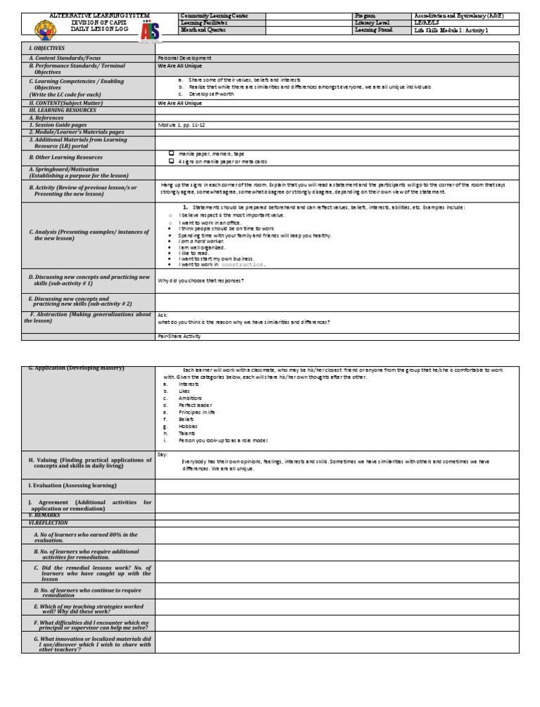 MYDEV DLL MODULE 2 Activity 3 | PDF | Learning | Psychological Concepts
