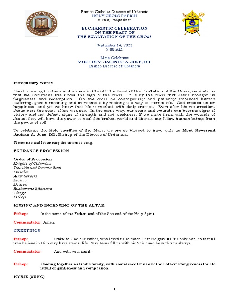 Exaltation of The Holy Cross Liturgy 2021 | PDF