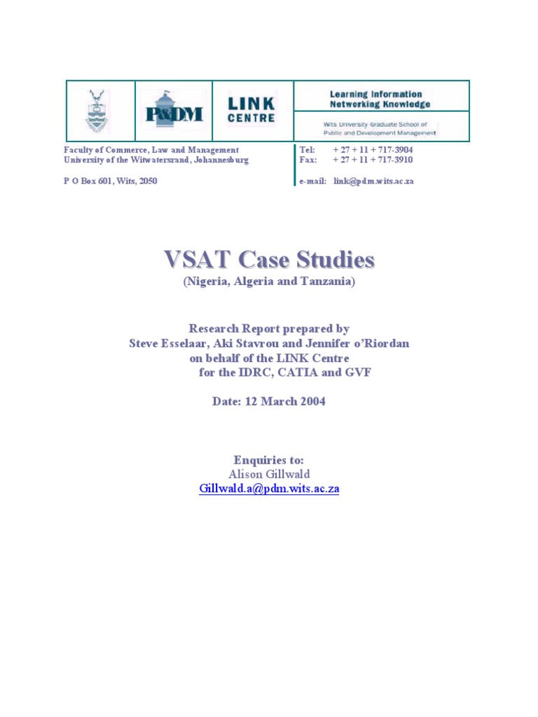 VSAT Case Studies | PDF | Telecommunication | Voice Over Ip