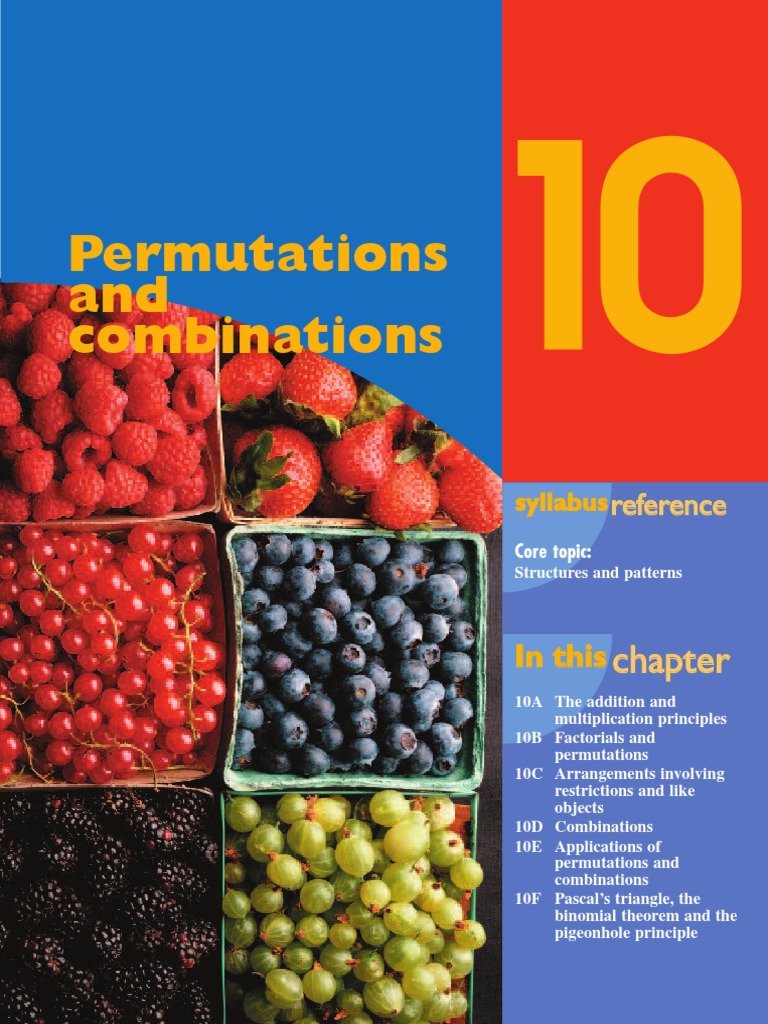 Chapter 10 - Permutations and Combinations (PDFDrive) | PDF | Entrée | Permutation
