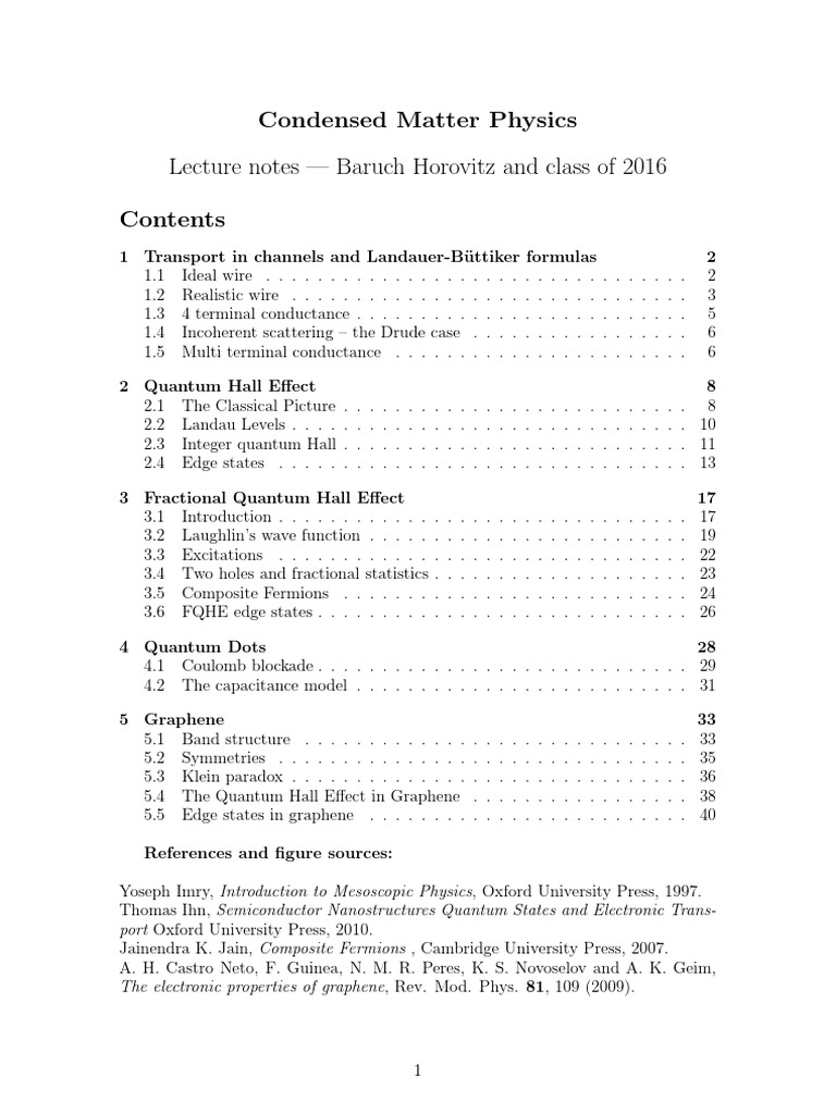 Condensed Matter Physics Lecture Notes (PDFDrive) | PDF | Quantum ...