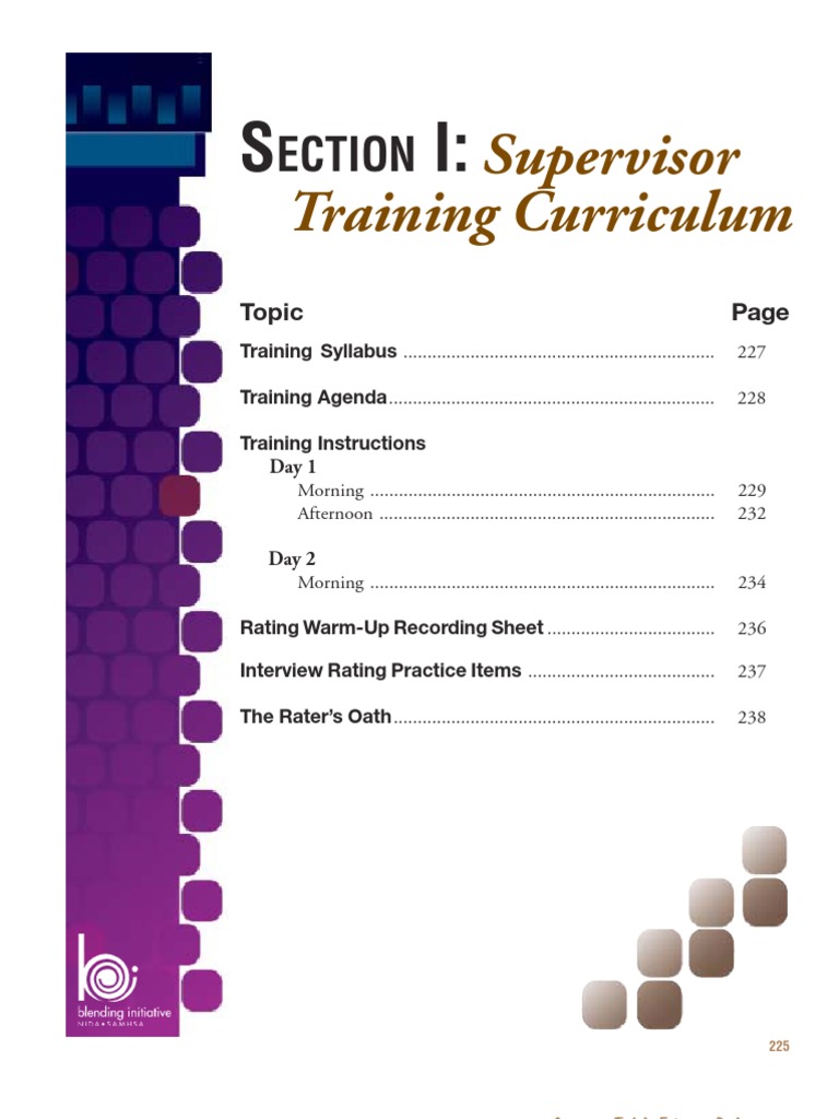 Supervisor Training Curriculum: Ection | PDF | Psychological Concepts ...