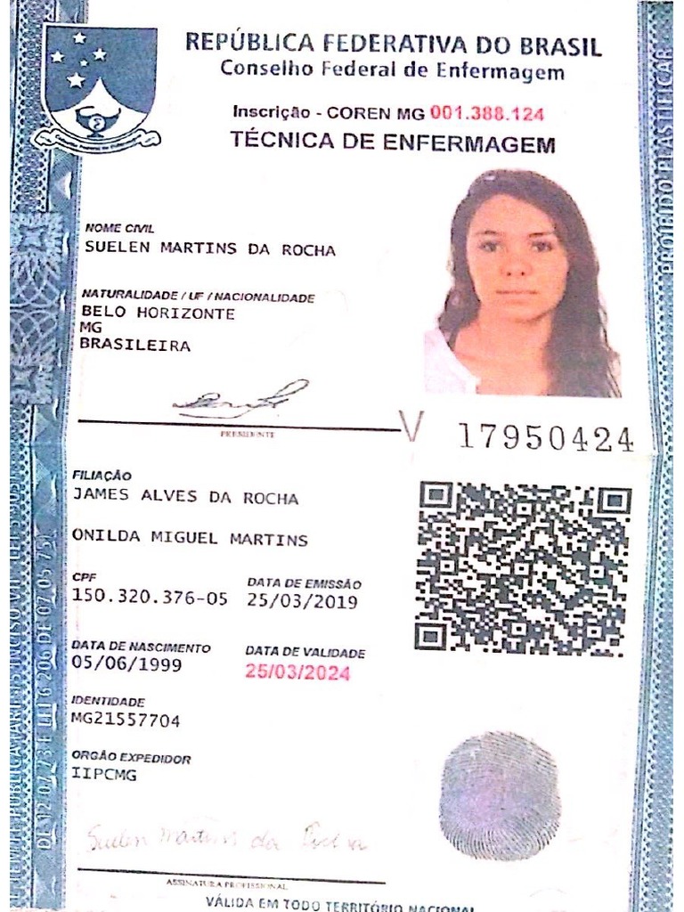 1 - Carteirinha Coren | PDF