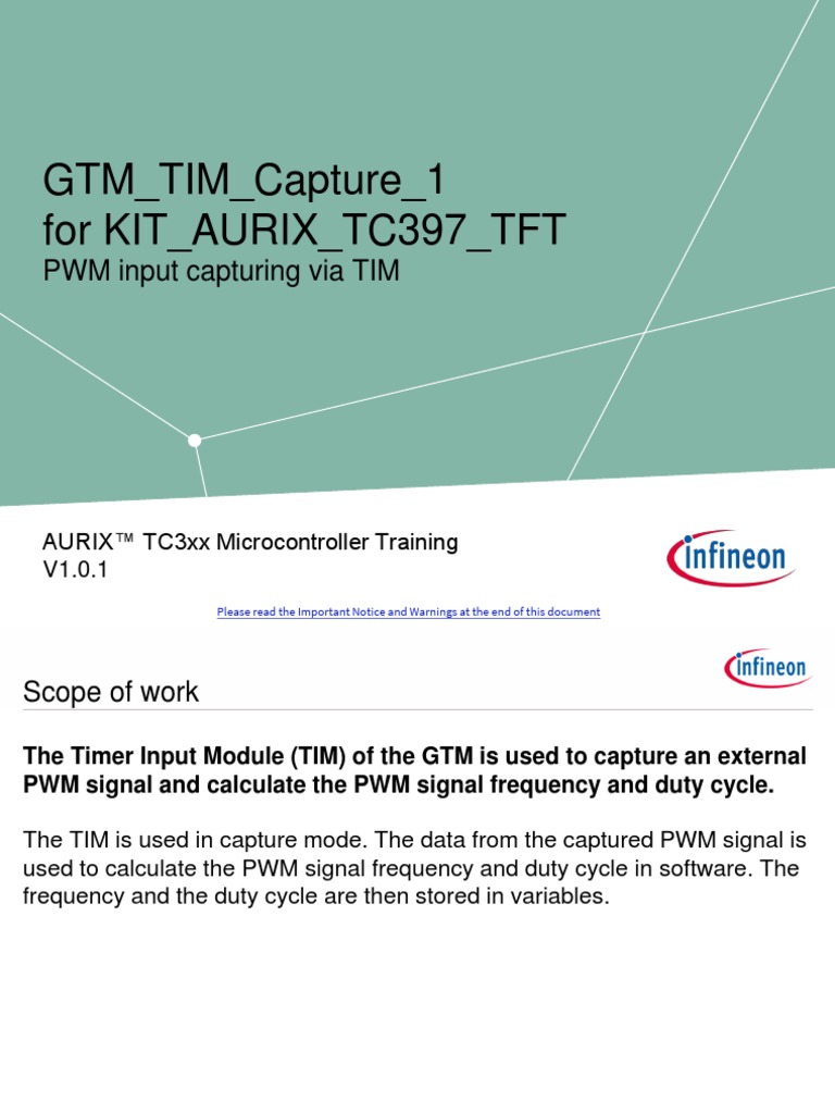 Infineon-AURIX GTM TIM Capture 1 KIT TC397 TFT-Training-v01 01-EN | PDF ...