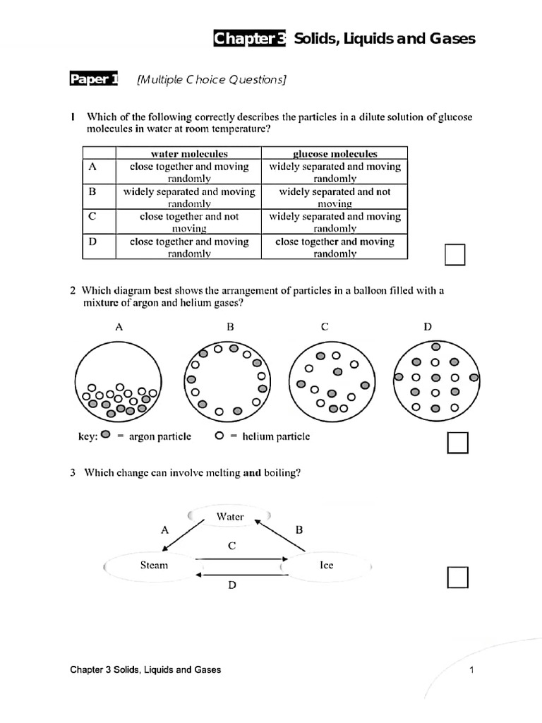 Solid, Liquid, Gas (IGCSE - Extended Question) | PDF