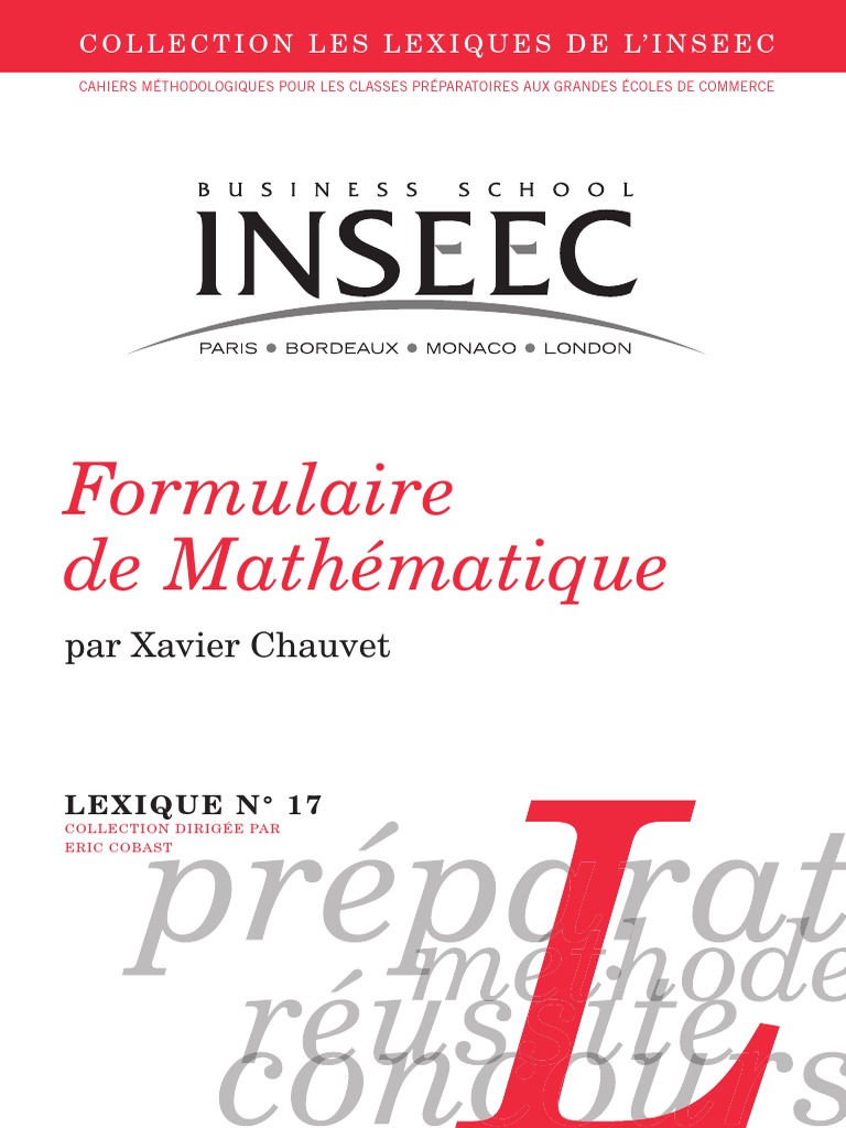 Formulaire de Mathematiques - ECS | PDF | Matrice (Mathématiques ...