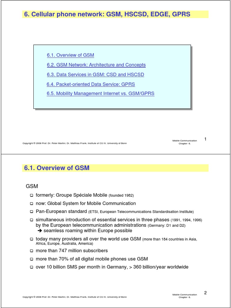 MoCo Chapter 6-GSM 080602 | PDF | Gsm | Channel Access Method