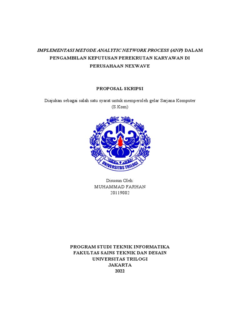 REV-Proposal Skripsi Muhammad Farhan (Revisi) - 1 Pertemuan 6 | PDF | Komputer