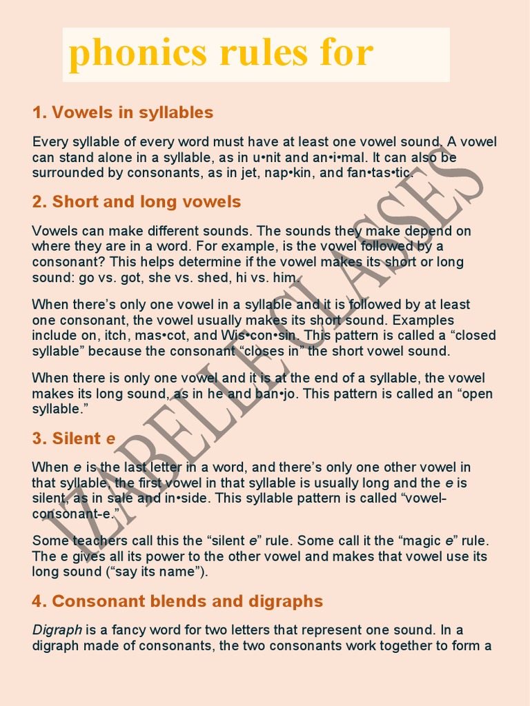 Spelling Rules | PDF | Consonant | Vowel