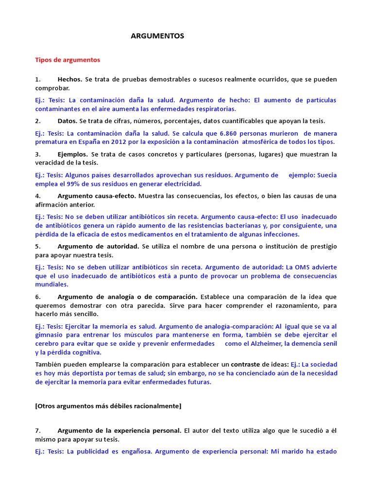 ARGUMENTOS | PDF | Contaminación | Experiencia